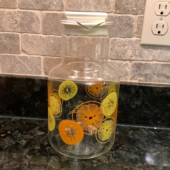 Pyrex | Dining | Vintage Pyrex Orange And Lemon Slices Glass Pitcher ...